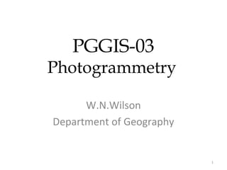 Introduction to photogrammetry | PPT