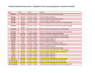 Pgie time table | DOC