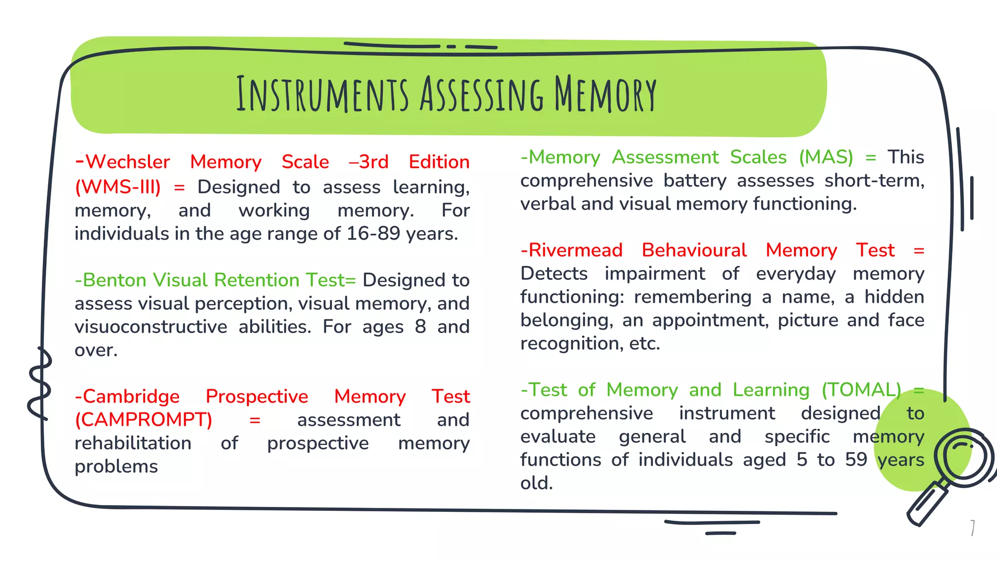 PGI MEMORY SCALE.(PSYCHOLOGY) | PPTX