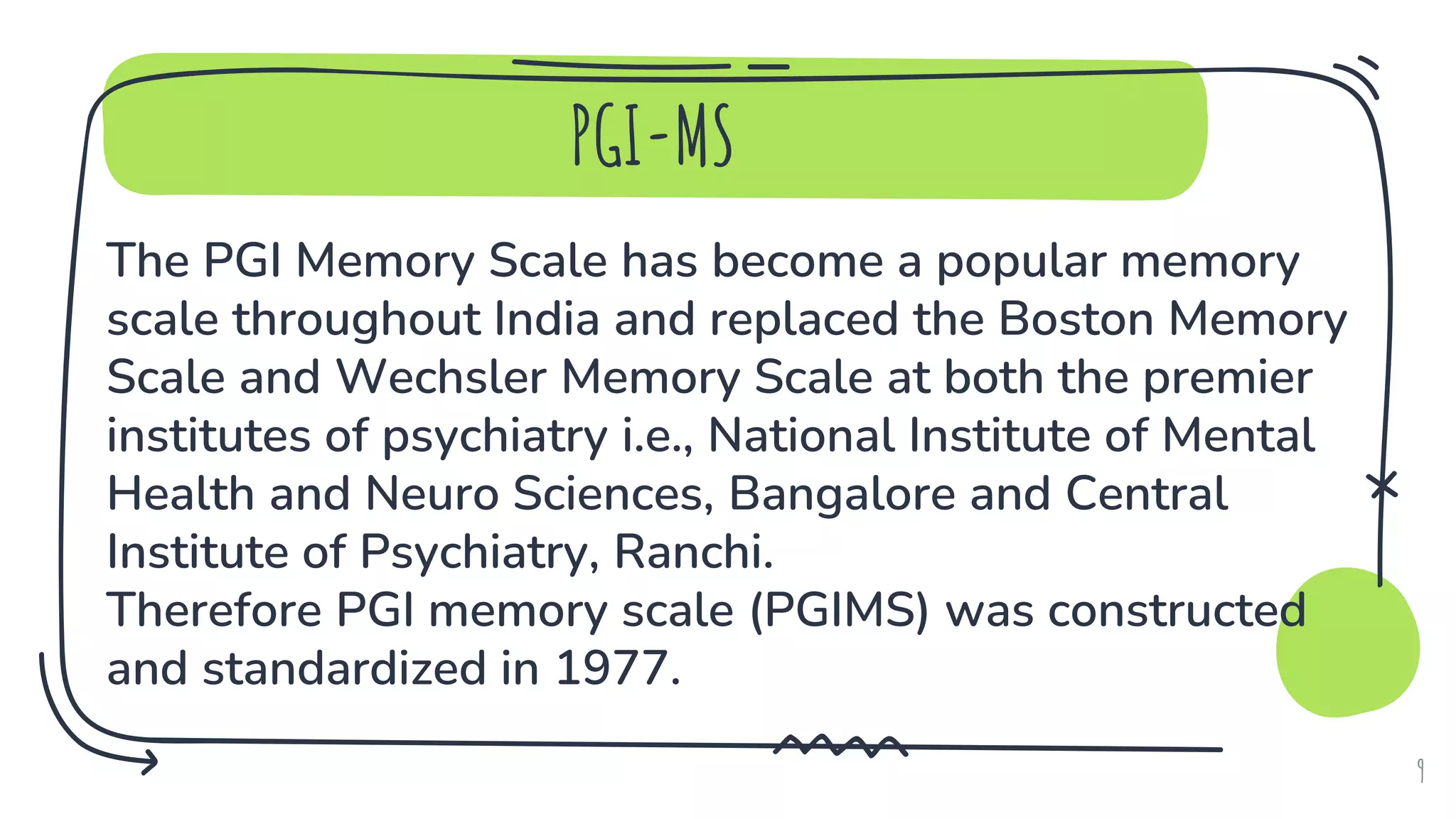 PGI MEMORY SCALE.(PSYCHOLOGY) | PPTX