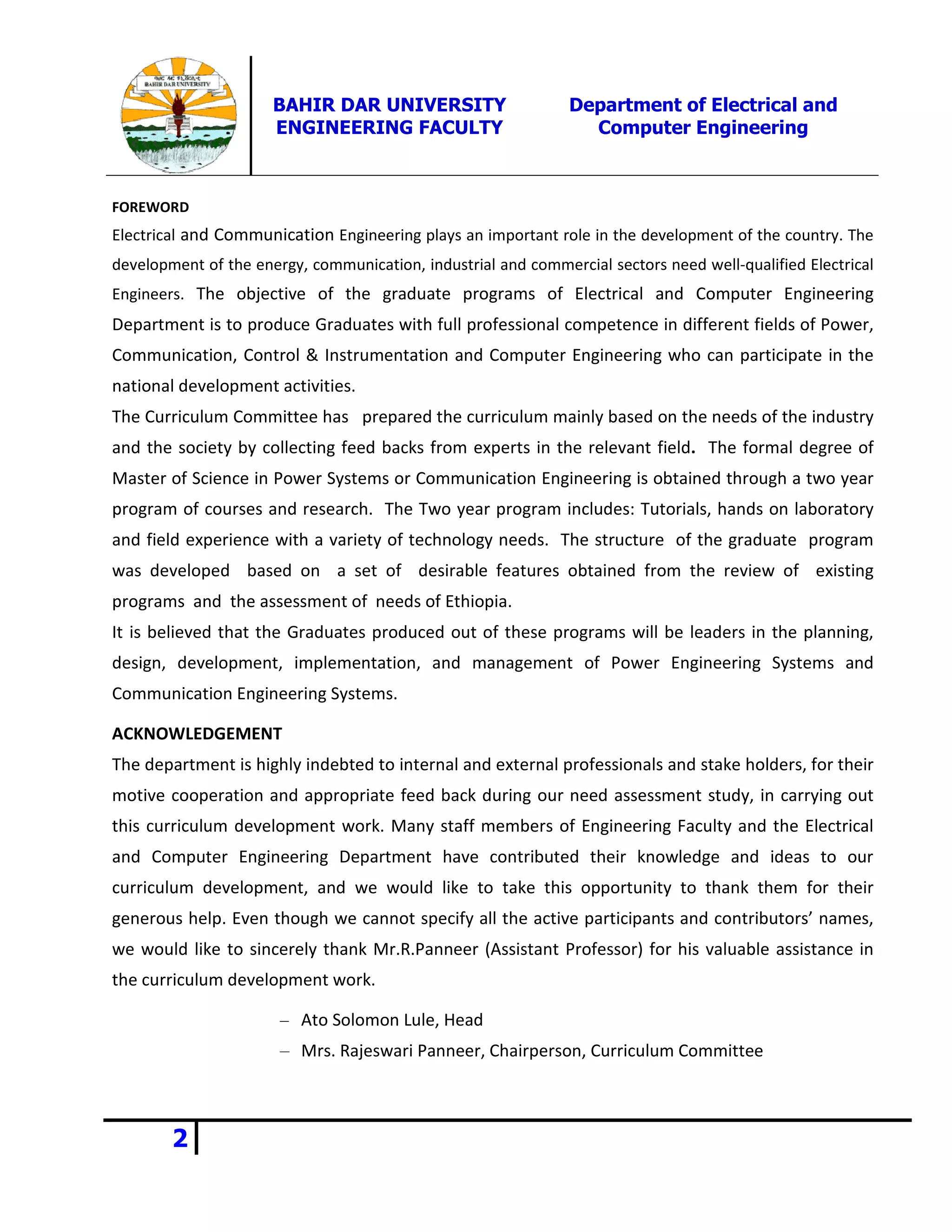 Pg in communication systems engineering carriculum | PDF