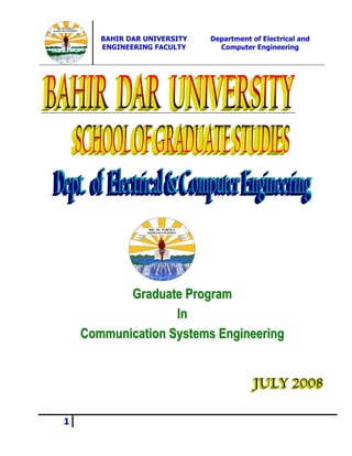 Pg in communication systems engineering carriculum | PDF