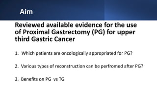 Proximal Gastrectomy for Early Gastric Cancer | PPTX