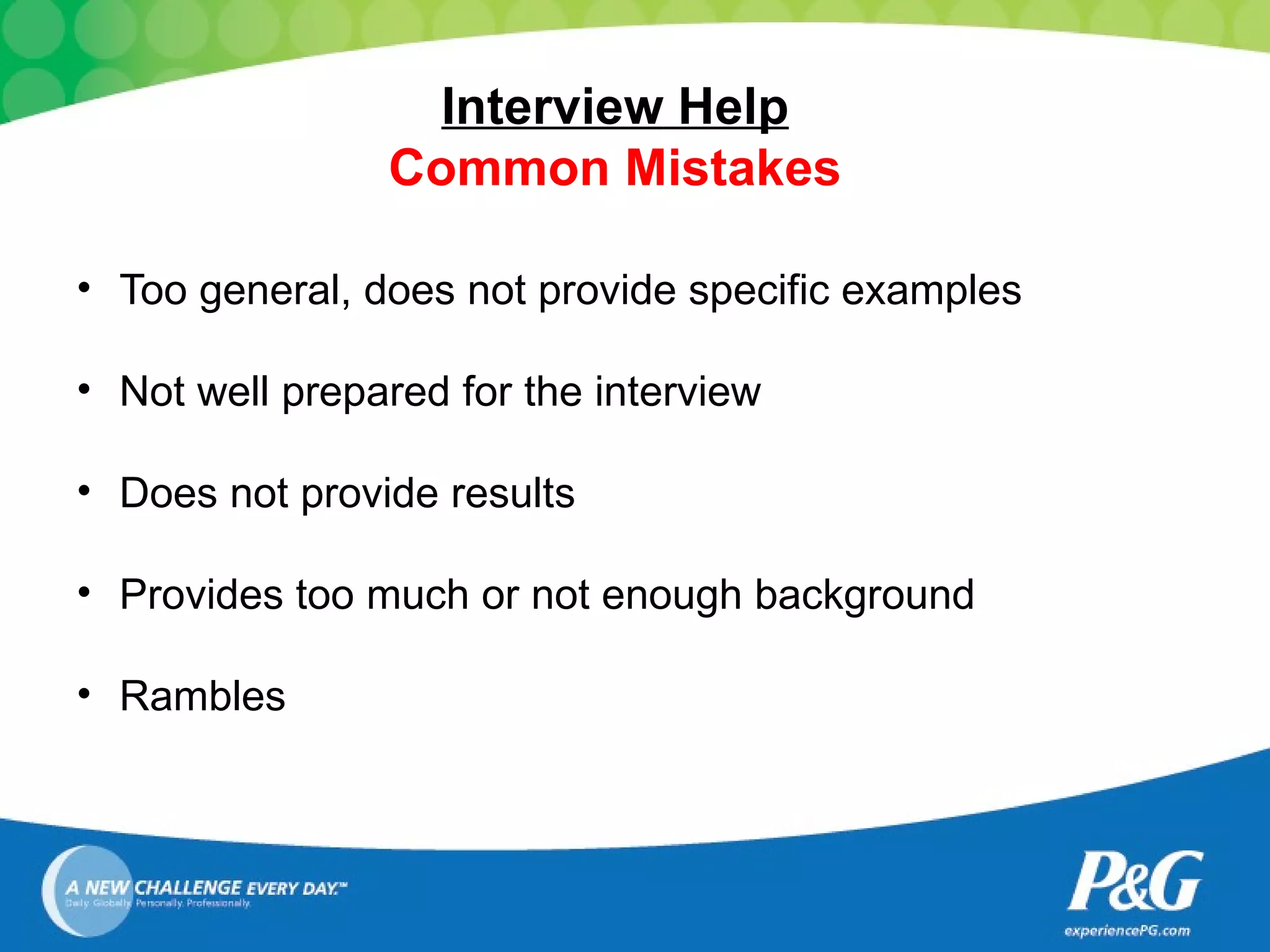 P&G Interviewing Help - Linked In | PPT