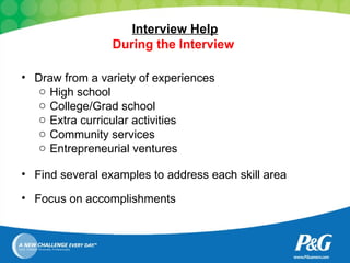 P&G Interviewing Help - Linked In | PPT