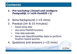 Building Location Aware Apps - Get Started with PostGIS, PART I | PPT