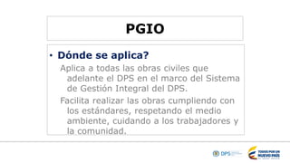 INFORME PGIO PARA EJECUCION DE OBRA DE PAVIMENTO | PPTX