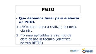 INFORME PGIO PARA EJECUCION DE OBRA DE PAVIMENTO | PPTX