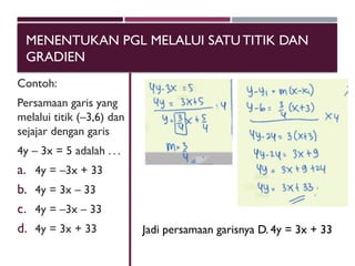 Matematika PGL (Persamaan Garis Lurus) | PPTX