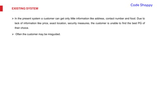 Its a presentation of paying guest finding app | PPTX