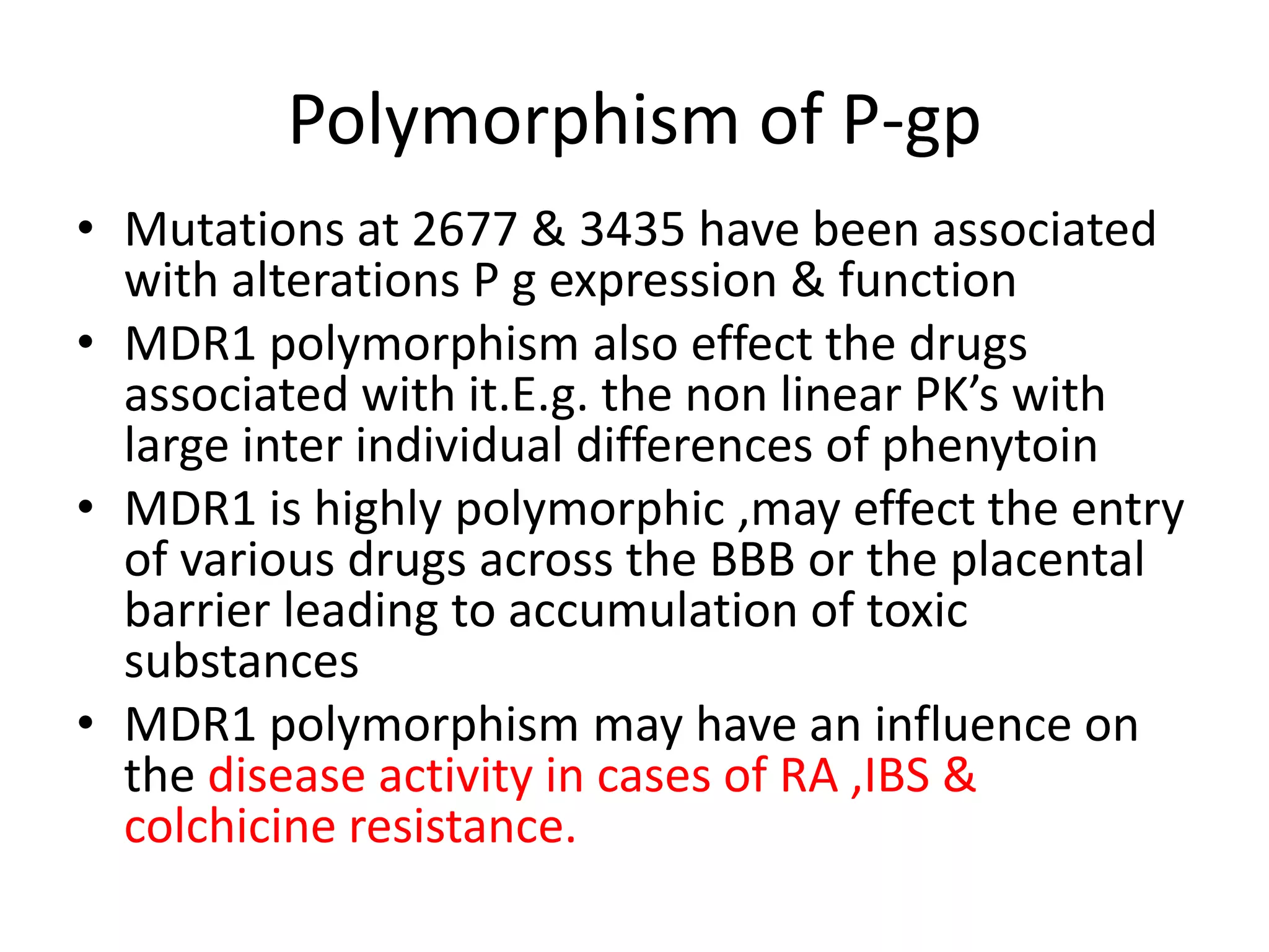 P- glycoproteins | PPTX