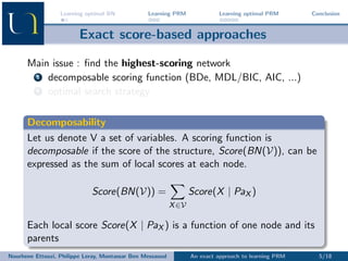 An exact approach to learning Probabilistic Relational Model | PPT