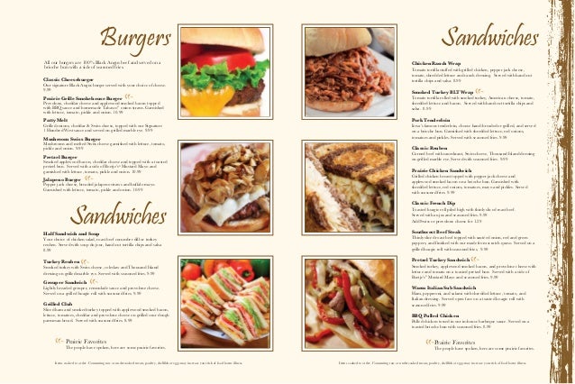 Prairie Grille Menu 2014