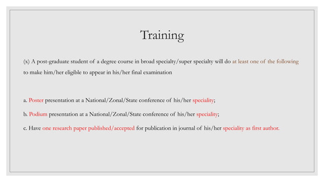 New releasedPGMERegulations2023NMC copy.pptx | Postgraduate Education | College Education