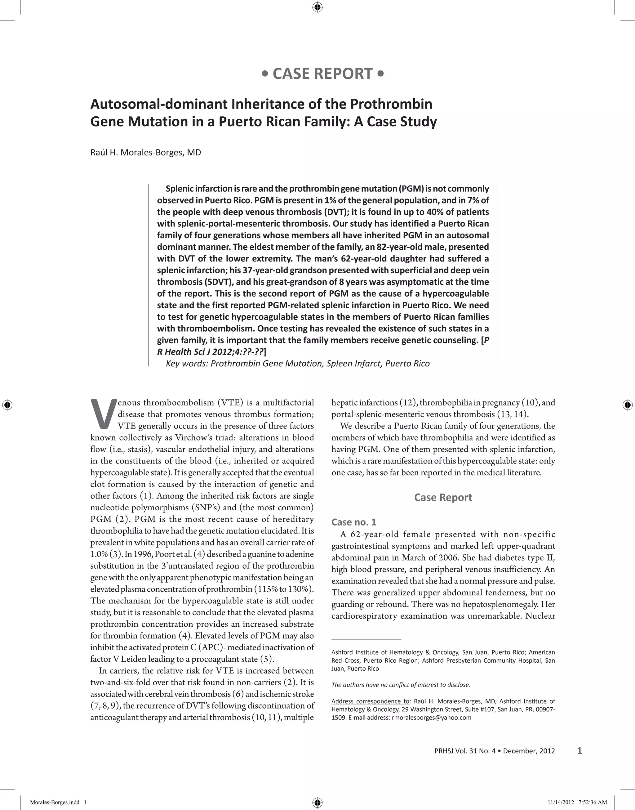 Autosomal Dominant Inheritance of PGM in a family from PR | PDF Autosomal Dominant Inheritance of PGM in a family from PR | PDF