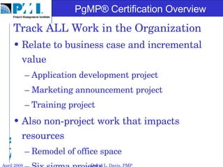 Pgmp Certification Overview | PPT | Postgraduate Education | College ...