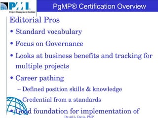 Pgmp Certification Overview | PPT | Postgraduate Education | College ...