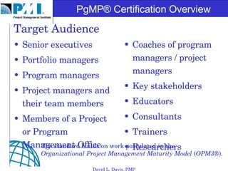 Pgmp Certification Overview | PPT | Postgraduate Education | College ...