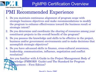 Pgmp Certification Overview | PPT