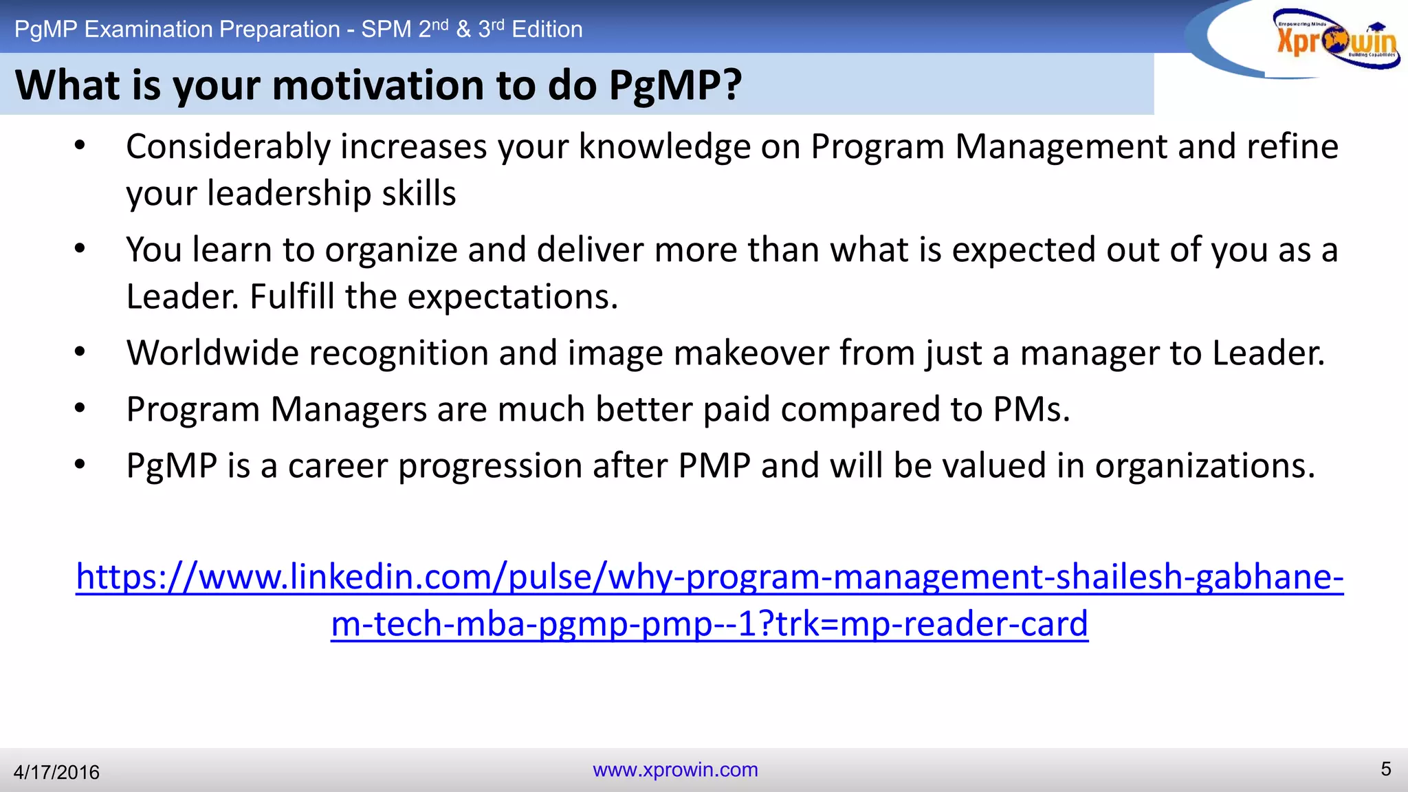 PgMP journey strategy guide | PDF