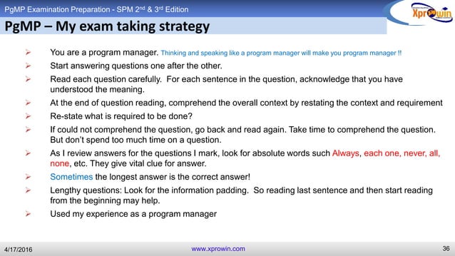 PgMP journey strategy guide | PPT