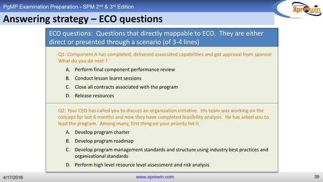 PgMP journey strategy guide | PPT