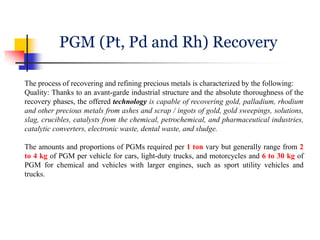 PGM recovery from catalytic converters | PPTX