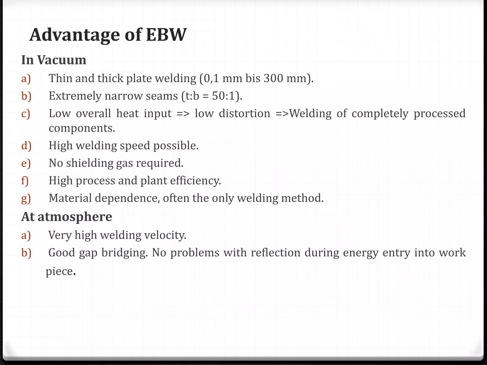 ELECTRON BEAM WELDING (EBW) PPT | PPTX