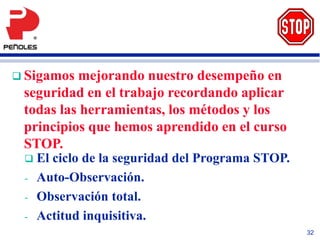PROGRAMA STOP PARA EMPLEADOS SEGURIDAD OBSERVACION PREVENTIVA | PPT