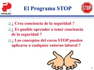 PROGRAMA STOP PARA EMPLEADOS SEGURIDAD OBSERVACION PREVENTIVA | PPT