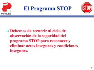 PROGRAMA STOP PARA EMPLEADOS SEGURIDAD OBSERVACION PREVENTIVA | PPT