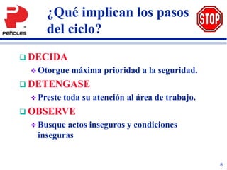 PROGRAMA STOP PARA EMPLEADOS SEGURIDAD OBSERVACION PREVENTIVA | PPT