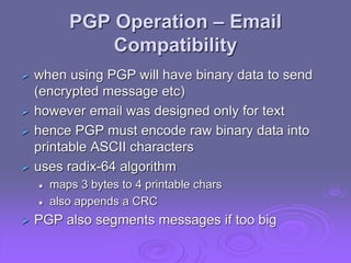 computer netwok security Pretty Good Privacy PGP.ppt