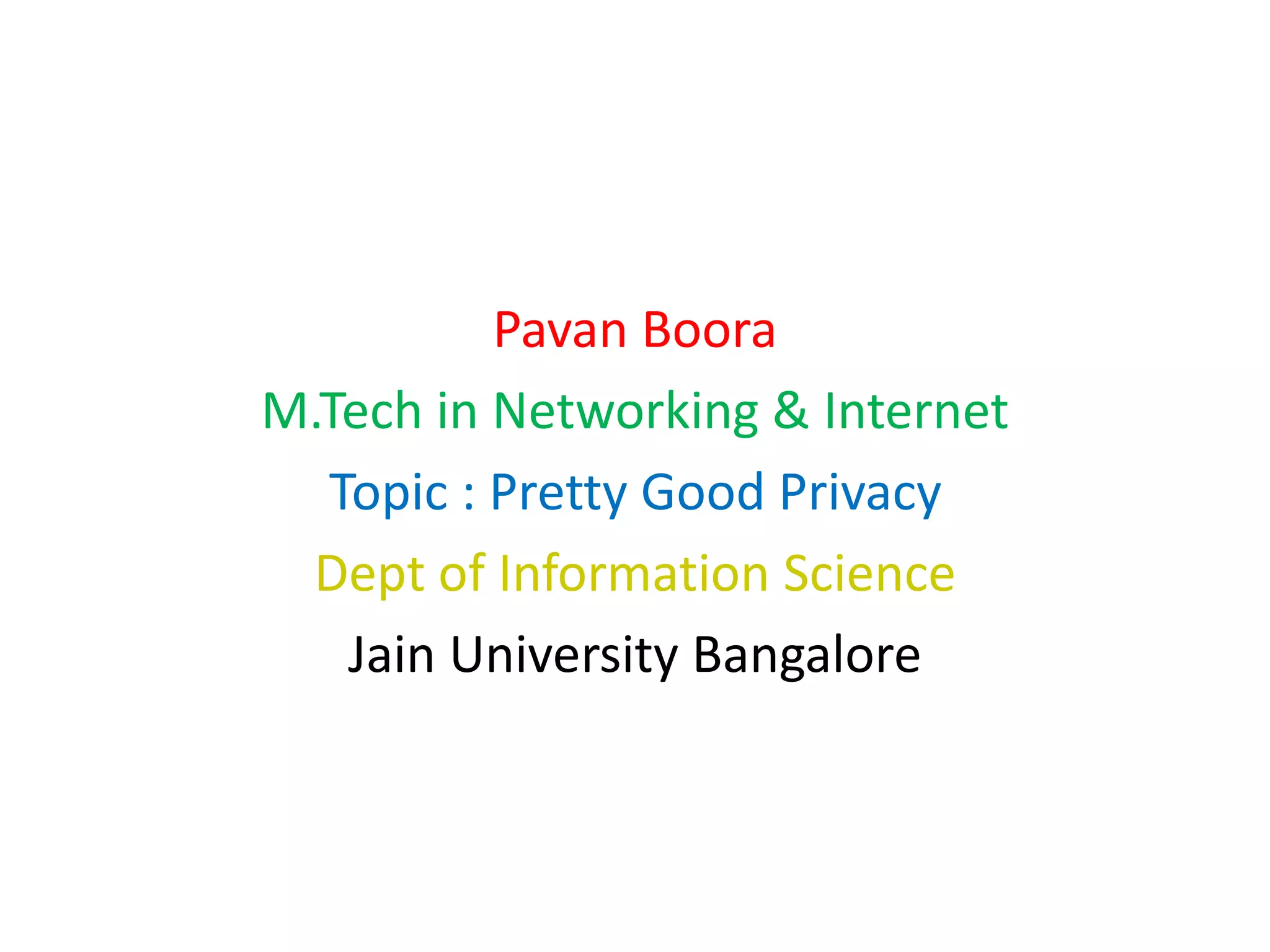 Pgp pretty good privacy | PPTX