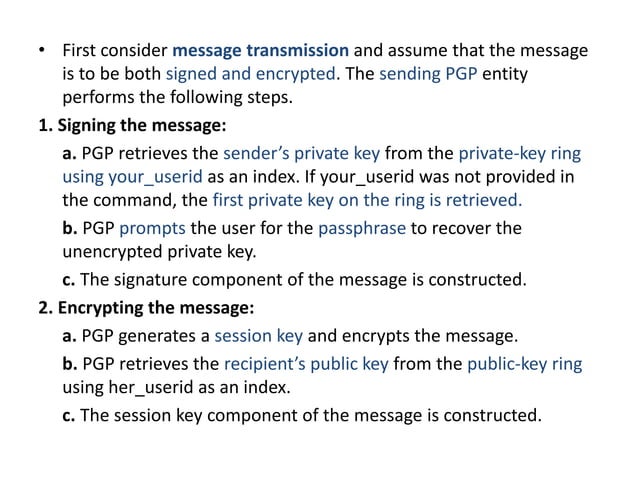 Pgp pretty good privacy | PPTX | Email | Internet