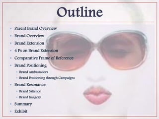 Fastrack Sunglasses: Brand Extension Analysis | PPT