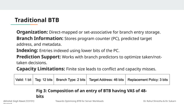 Optimizing BTB hardware for Server Workload | PPTX