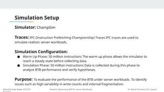 Optimizing BTB hardware for Server Workload | PPTX