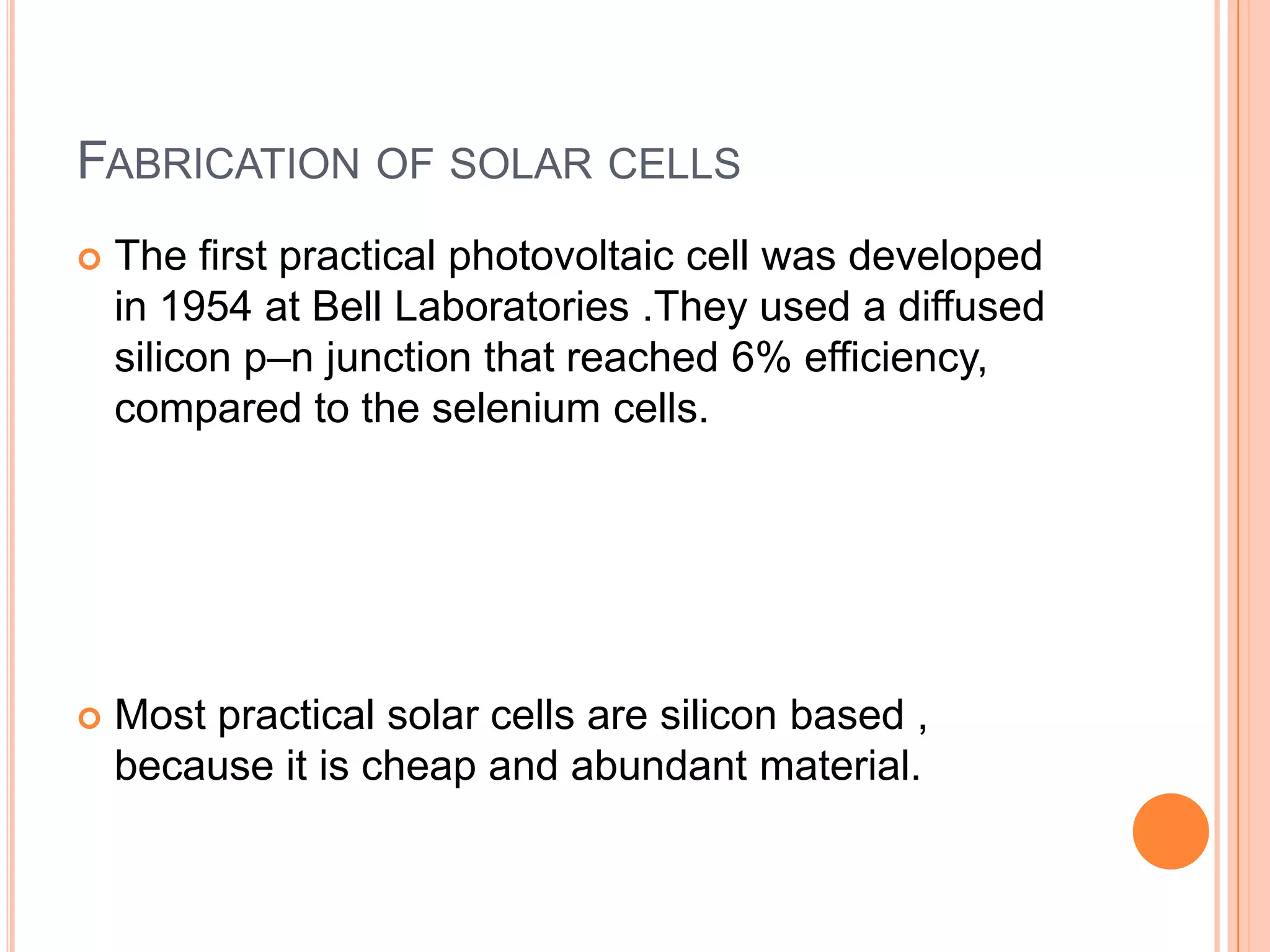 SOLAR CELL FABRICATION,SOLAR CELLS, | PPTX