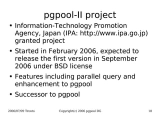 pgpool: Features and Development | PDF | Operating Systems | Computer Software and Applications