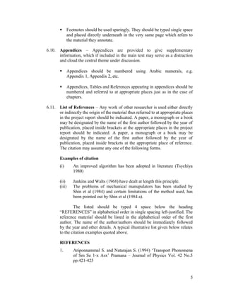 Pg project format | DOC