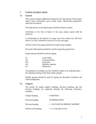 Pg project format | DOC