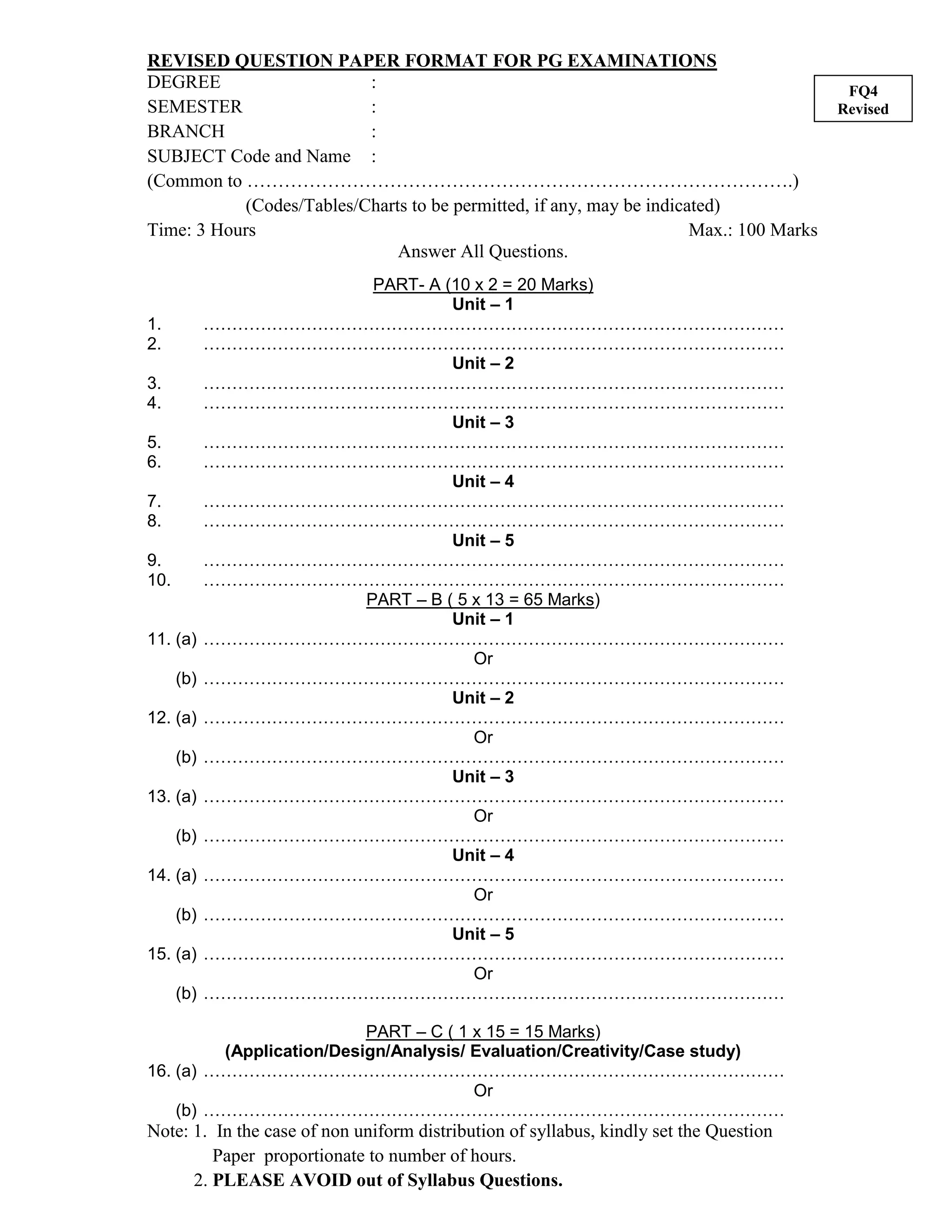 Pg question paper_format | PDF