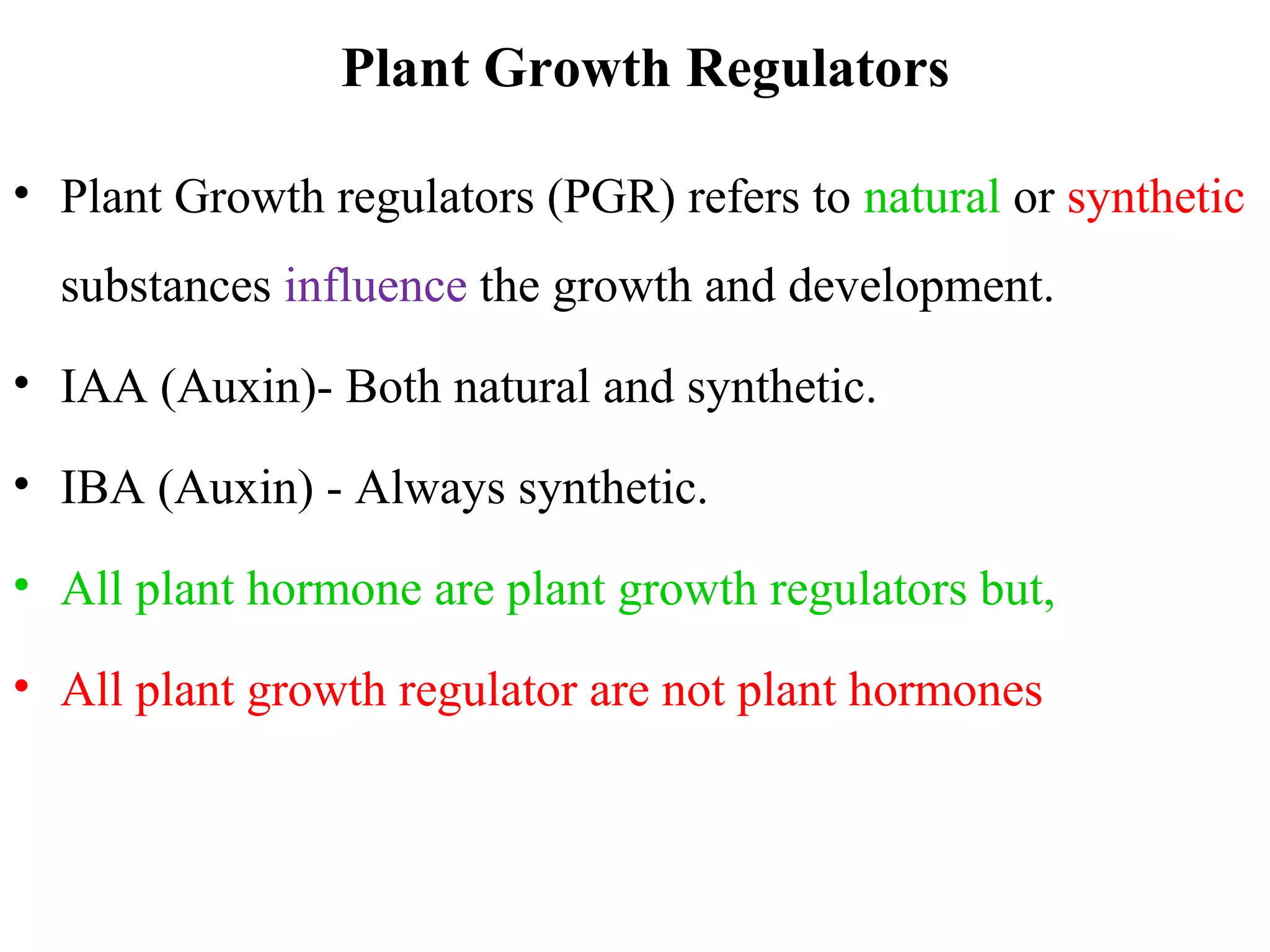 PLANT GROWTH REGULATORS | PPT
