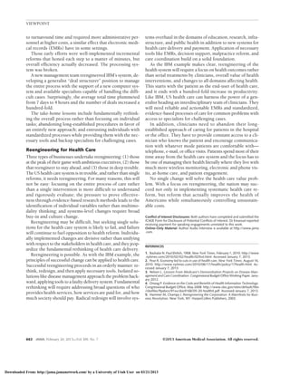 Reengineering USA Healthcare | PDF