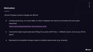 pgroll - Zero-downtime, reversible, schema migrations for Postgres | PPT