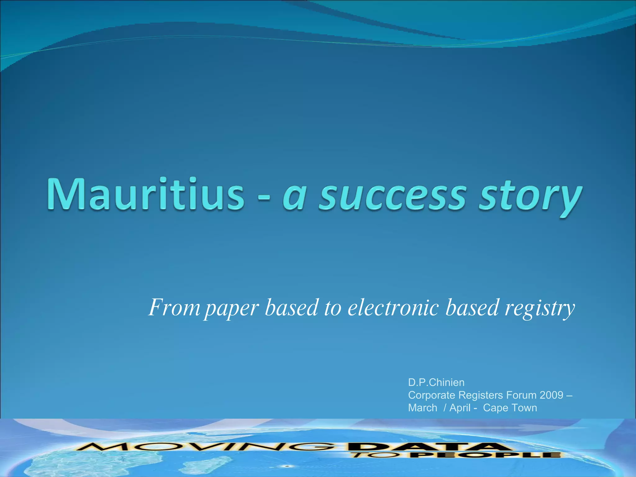 Registrar of Companies (Mauritius) Presentation CRF 2009 | PPT