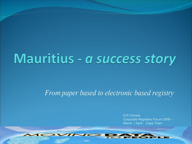 Registrar of Companies (Mauritius) Presentation CRF 2009 | PPT