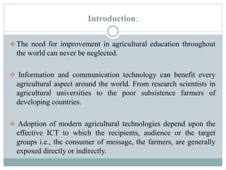 Impact of agricultural education in technology adoption in rural areas ...