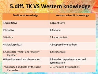 Traditional knowledge | PPTX